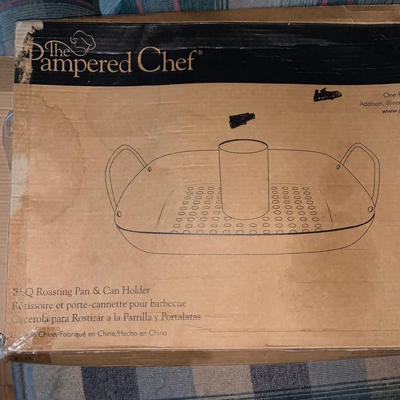 Pampered Chef | Kitchen | New Bbq Roasting Pan And Can Holder | Poshmark